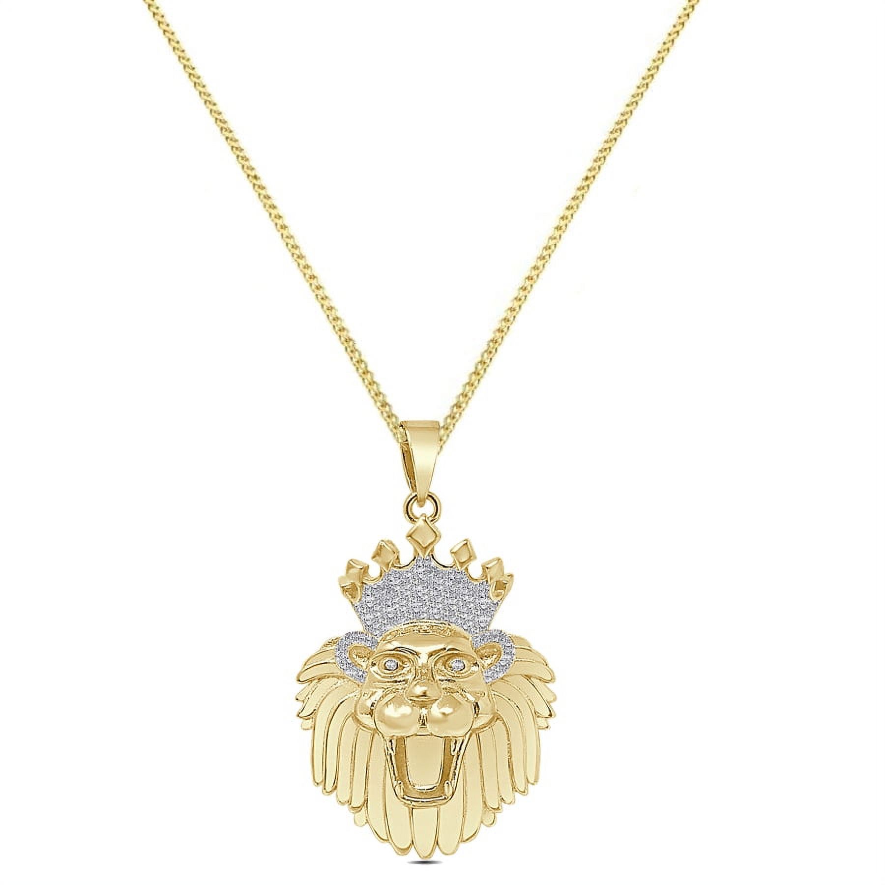 Real Genuine Diamond 0.40 Cwt. 12+ Grams Lion King Head Crown Face ...