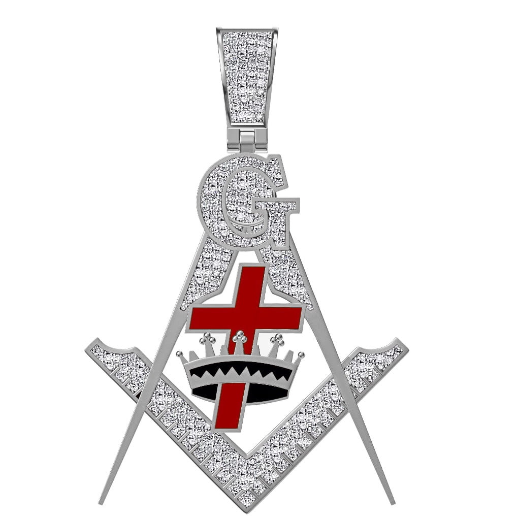Real Genuine Diamond 0.85 Ctw. Knights Templar Masonic York Rite Cross ...
