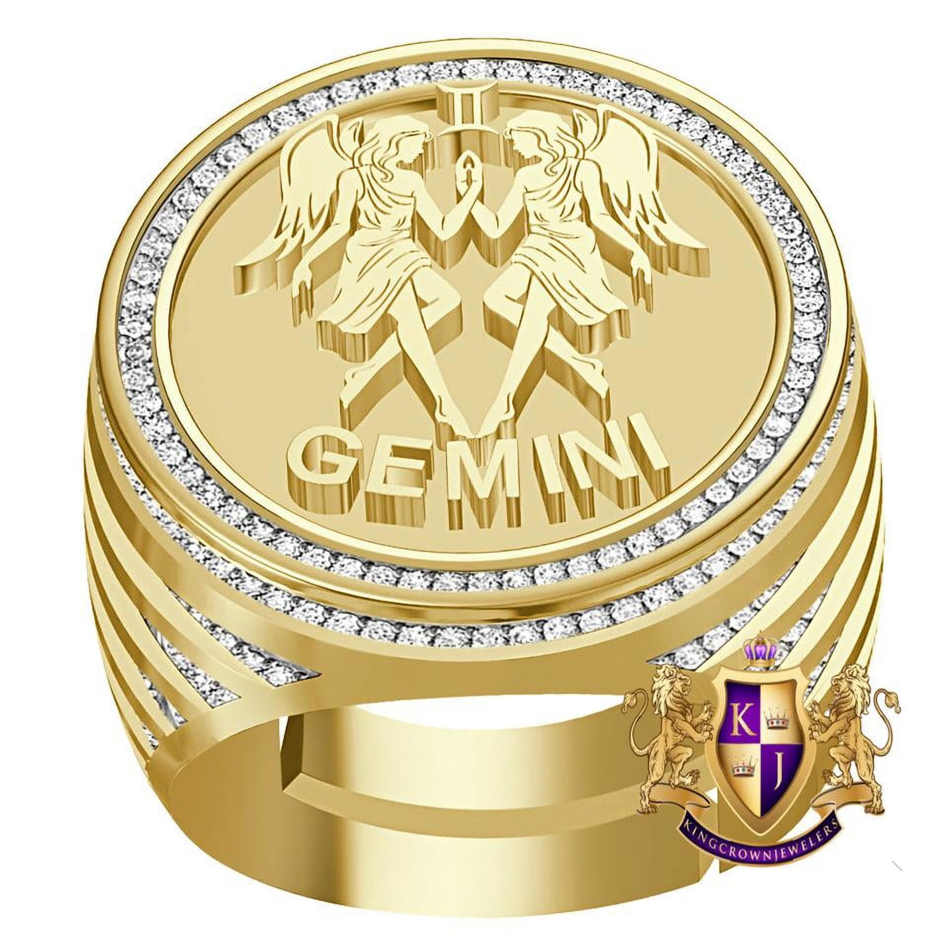 Real Genuine Diamond 1.00 Cwt. Zodiac Sign Gemini Astrology Band 10k ...