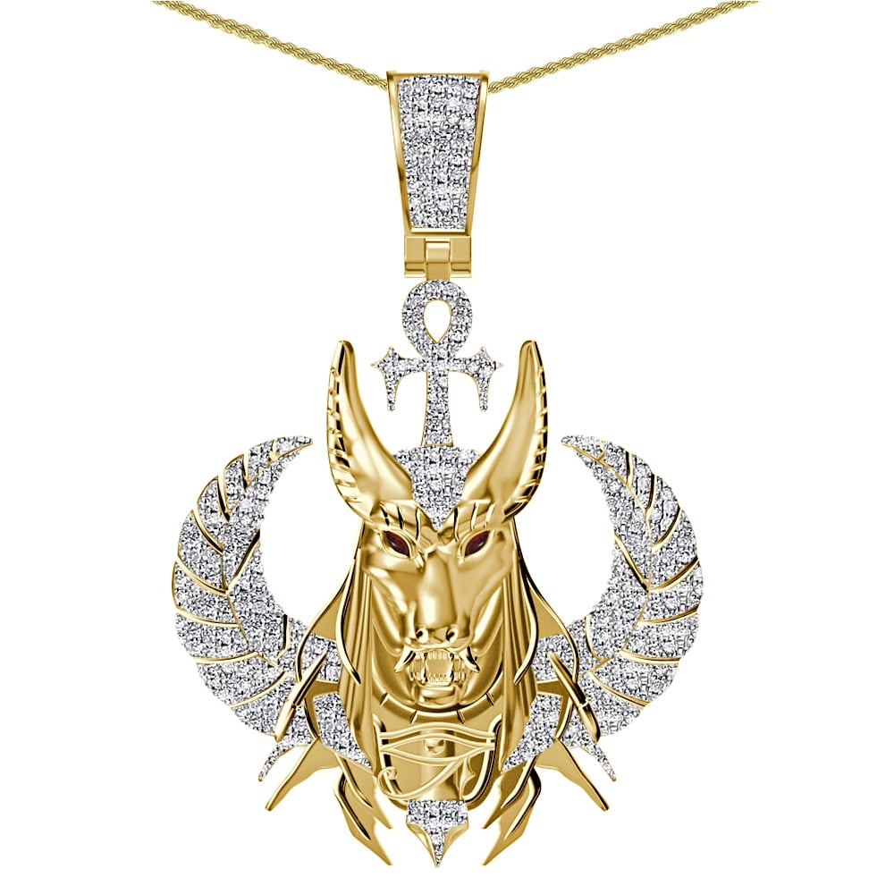 Real Genuine Diamond 28+ Grams Egyptian God Of Death Flying Anubis ...
