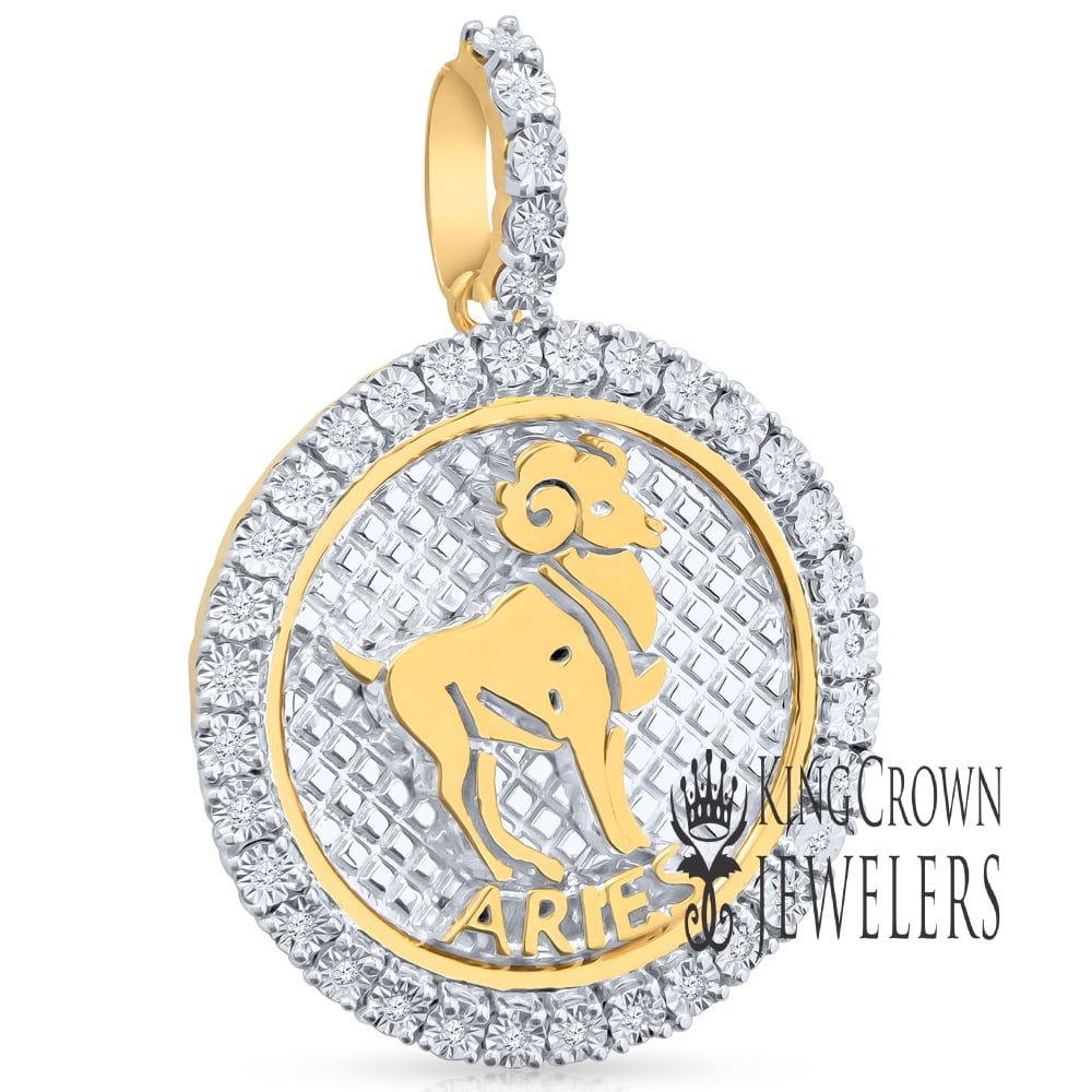 King Crown Jewelers, Real Genuine Diamonds Aries Ram Zodiac Sign Charm ...