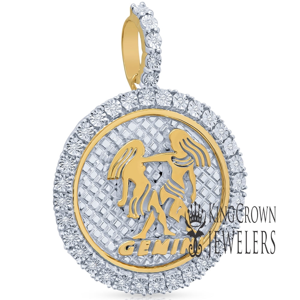 Real Genuine Diamonds Gemini Twins Zodiac Sign Charm Astrology Unisex ...