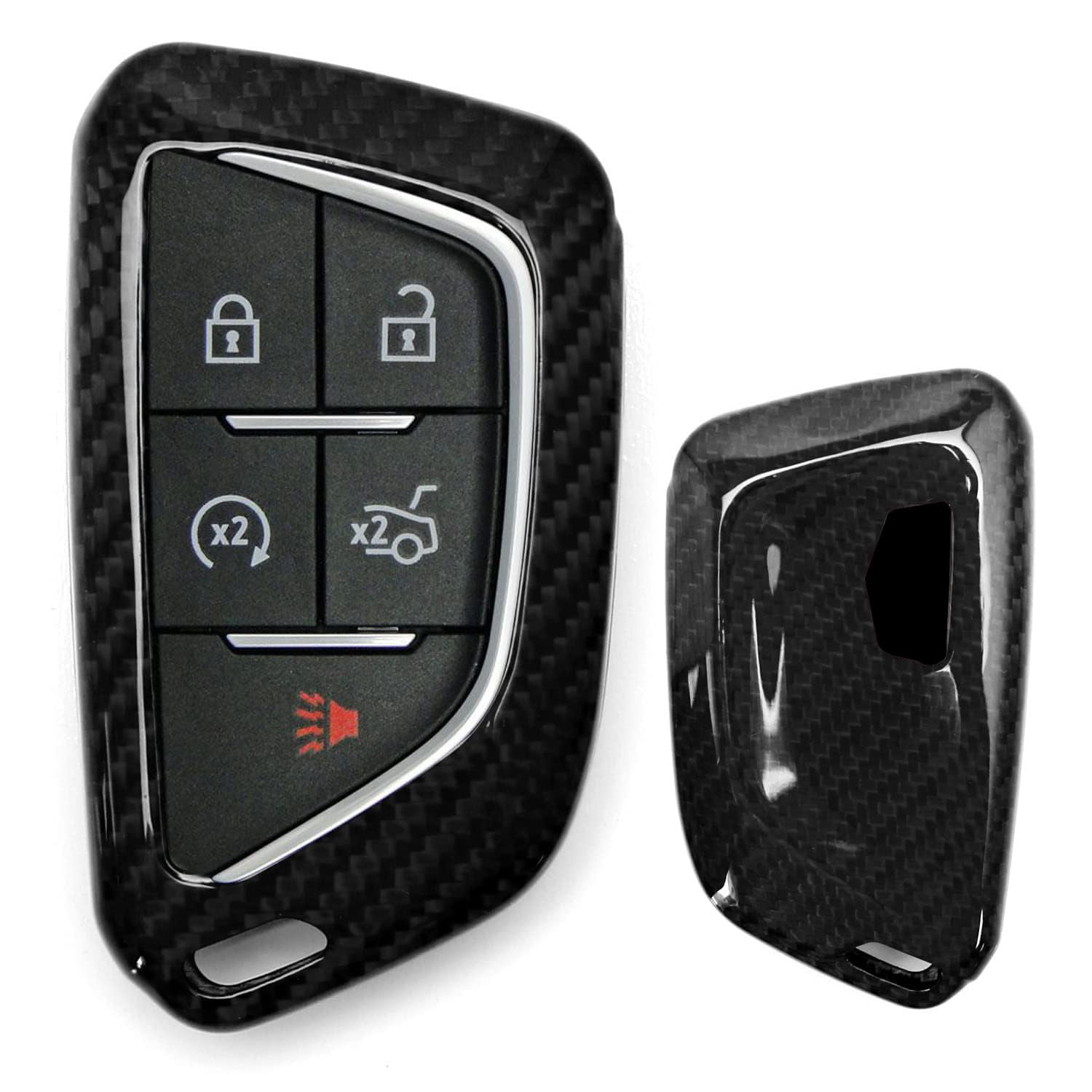Real/Genuine Gloss Black Carbon Fiber Key Fob Shell Cover, For 2020-up ...