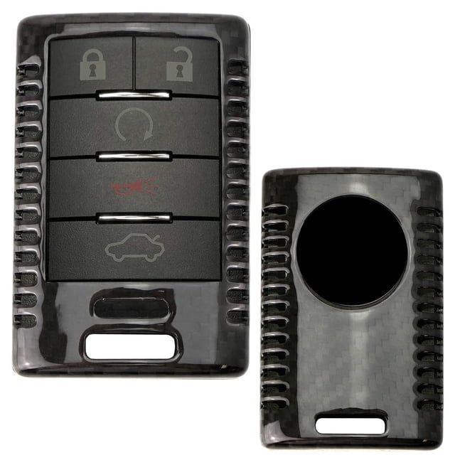 Real/Genuine Gloss Black Carbon Fiber Key Fob Shell Cover, For ...