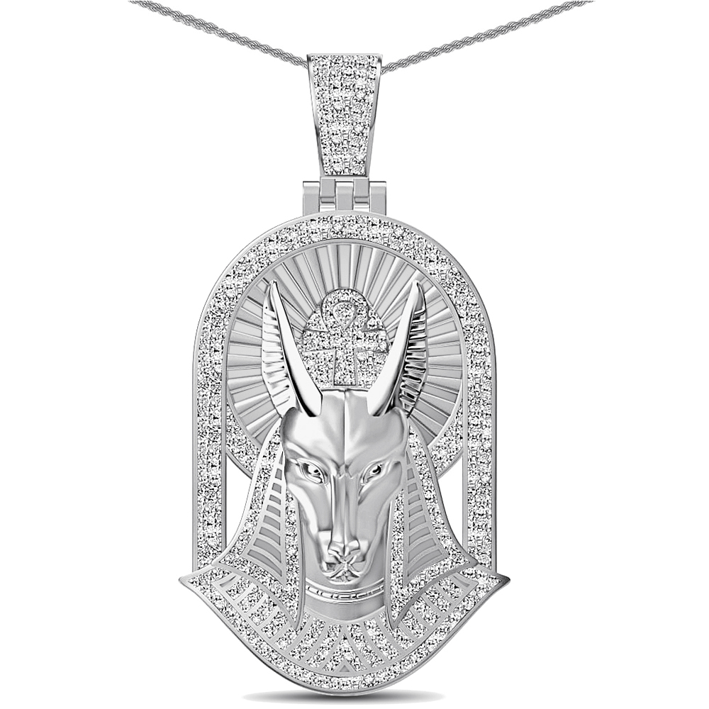 Real Genuine Moissanite Diamond 1.50 Cwt. 32+ Grams Egyptian Anubis God ...
