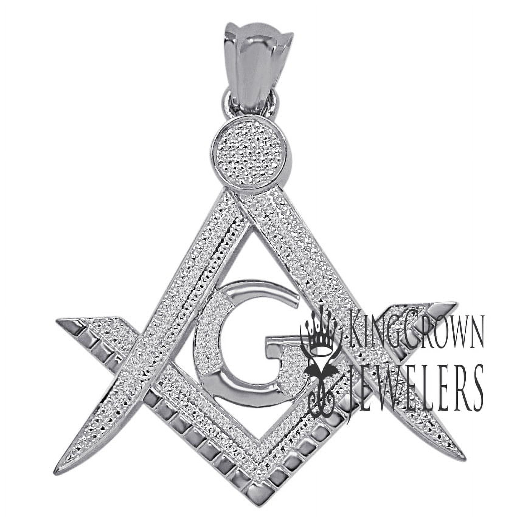 Real Genuine Natural Diamonds Freemason Masonic G Compass Charm Pendant ...