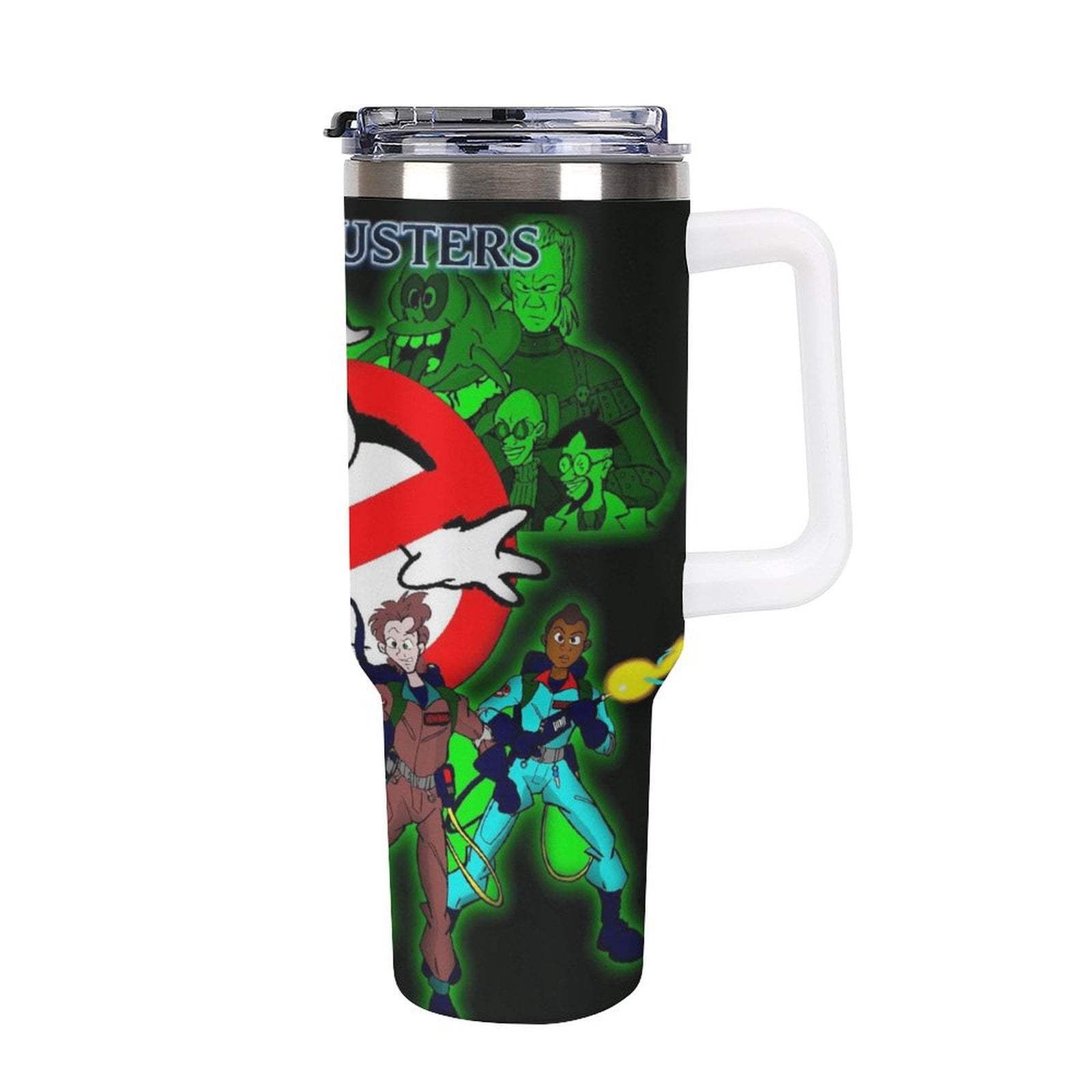 Real Ghostbusters Car Cup Tumbler with Handle & Straw 40Oz Cupholder ...