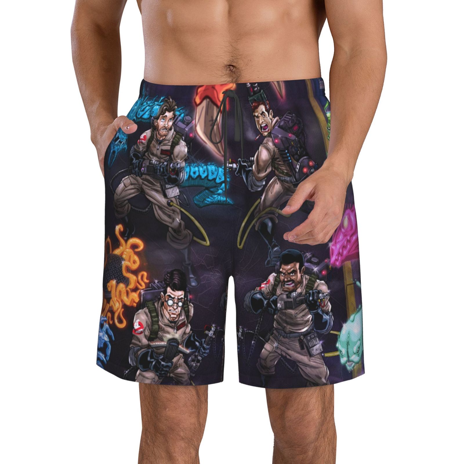 Real_Ghostbusters Men's Beach Shorts Swim Trunks Casual Quick Dry Board ...