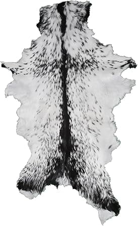 Real Goat Hide, Soft Goat Skin Rug, Black and White Goat Skin Hair on ...