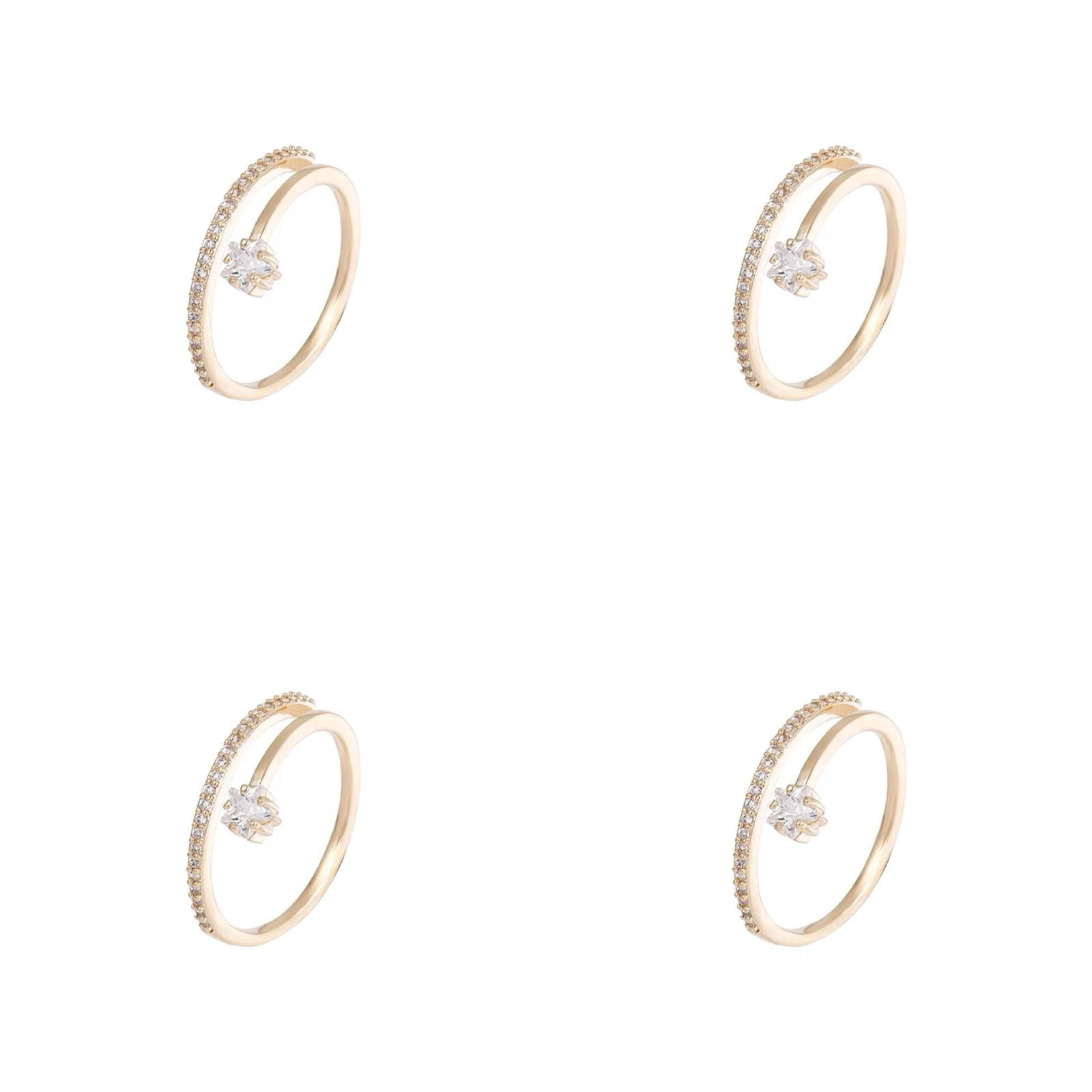 Real Gold Electroplating Micro Set Zircon Ring Female Opening ...