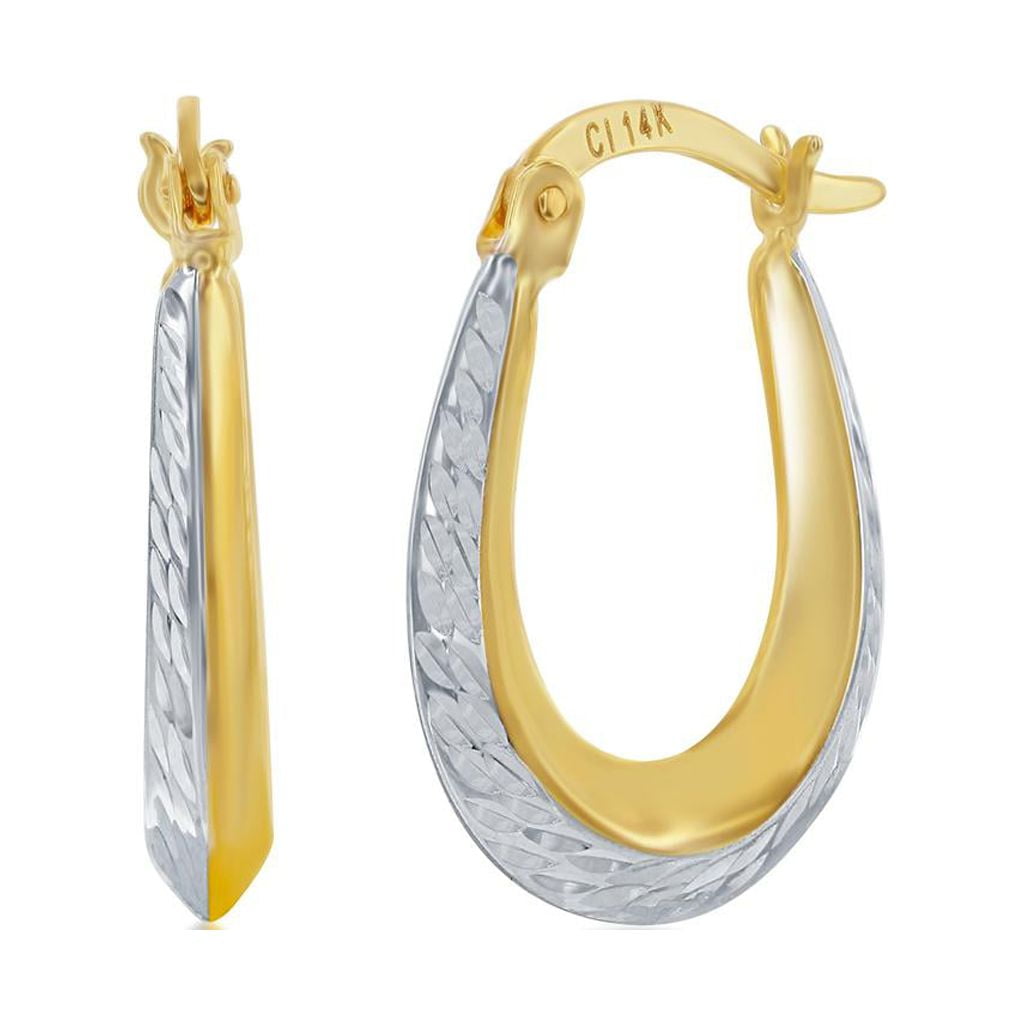 Real Gold Hoop Earrings - Gold Hoop Earrings for Women 14k Real Gold ...