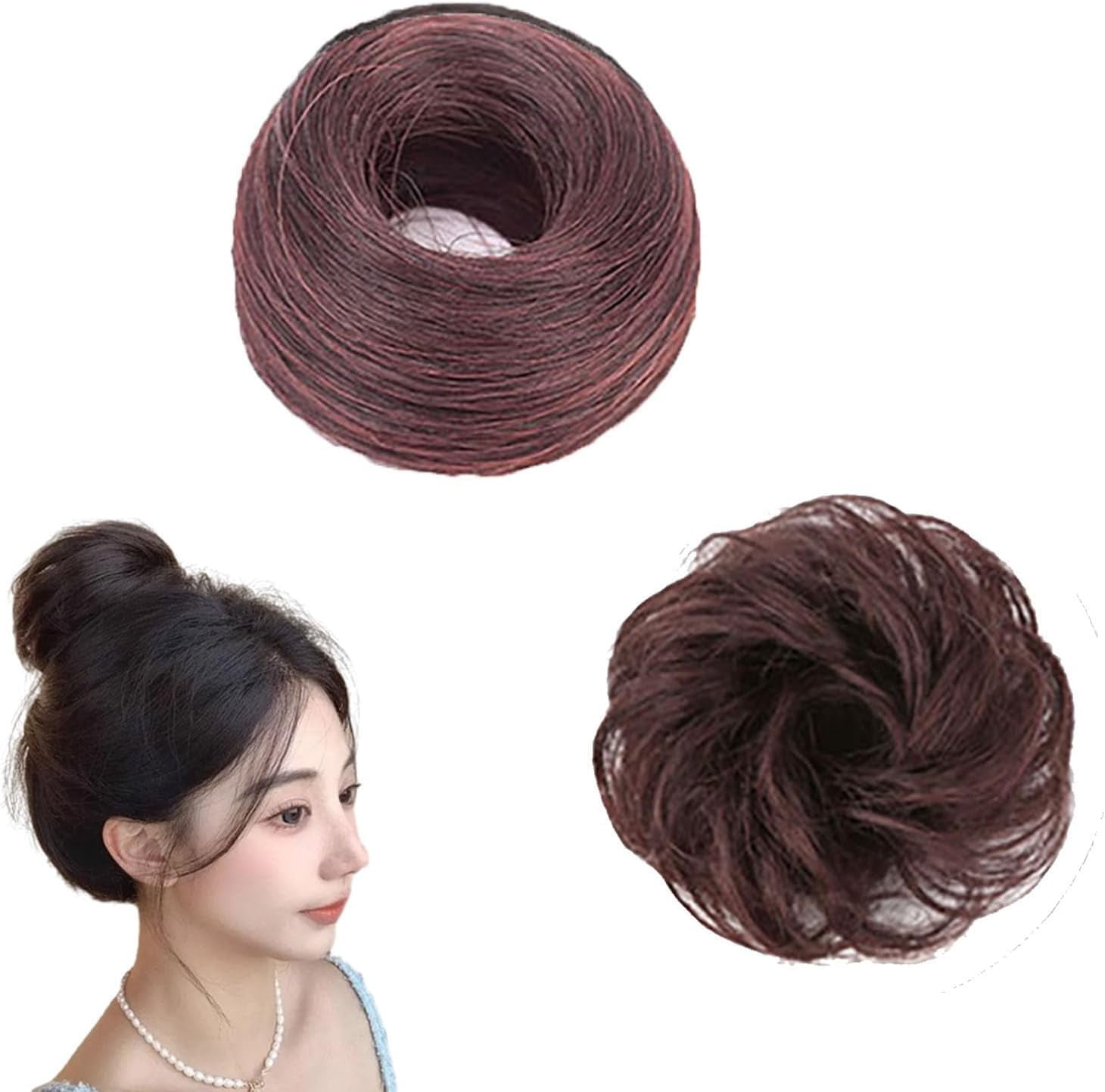 Real Hair Bun Wig, Messy Bun Hair Piece, Stationaryi Real Hair Bun Wig ...