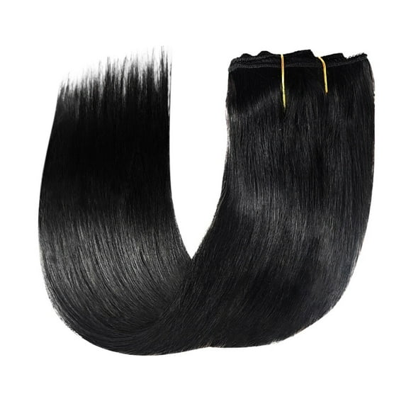 Real Human Hair Invisible Straight Seamless Clip On Hair Extensions ...