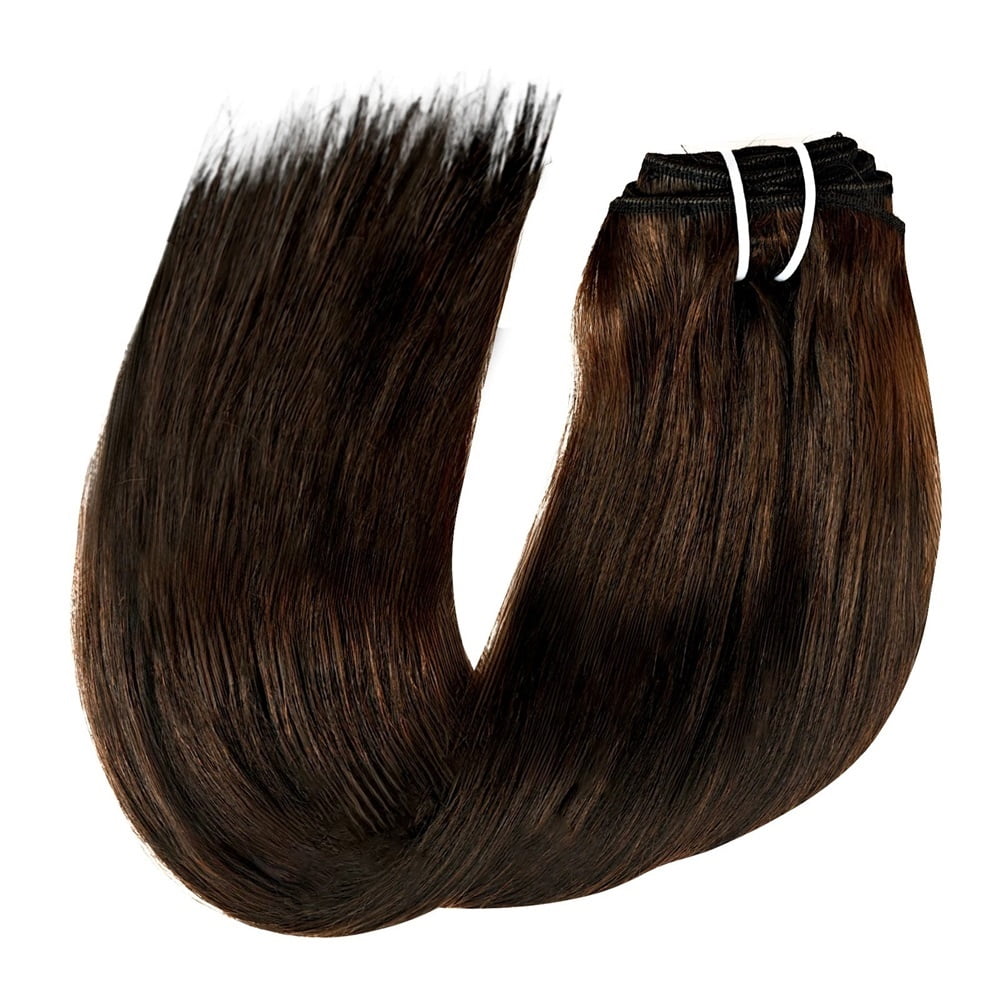 Real Human Hair Invisible Straight Seamless Clip On Hair Extensions ...