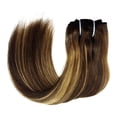 Real Human Hair Invisible Straight Seamless Clip On Hair Extensions ...