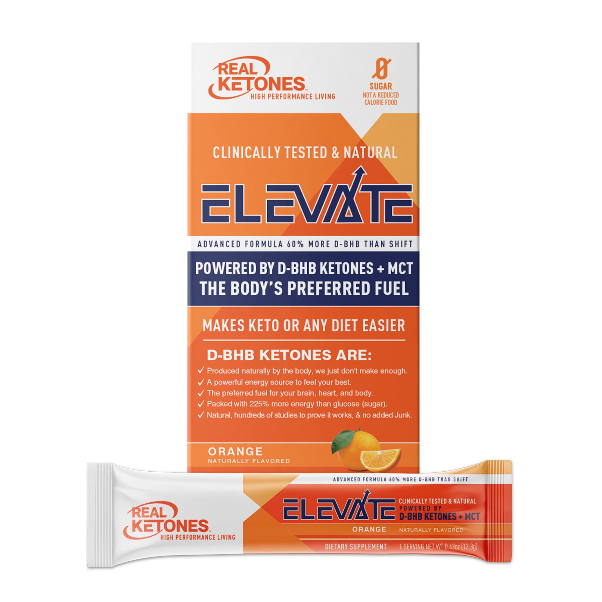 Real Ketones Prime D + Daily Ketone Drink Supplement Powder, Orange ...