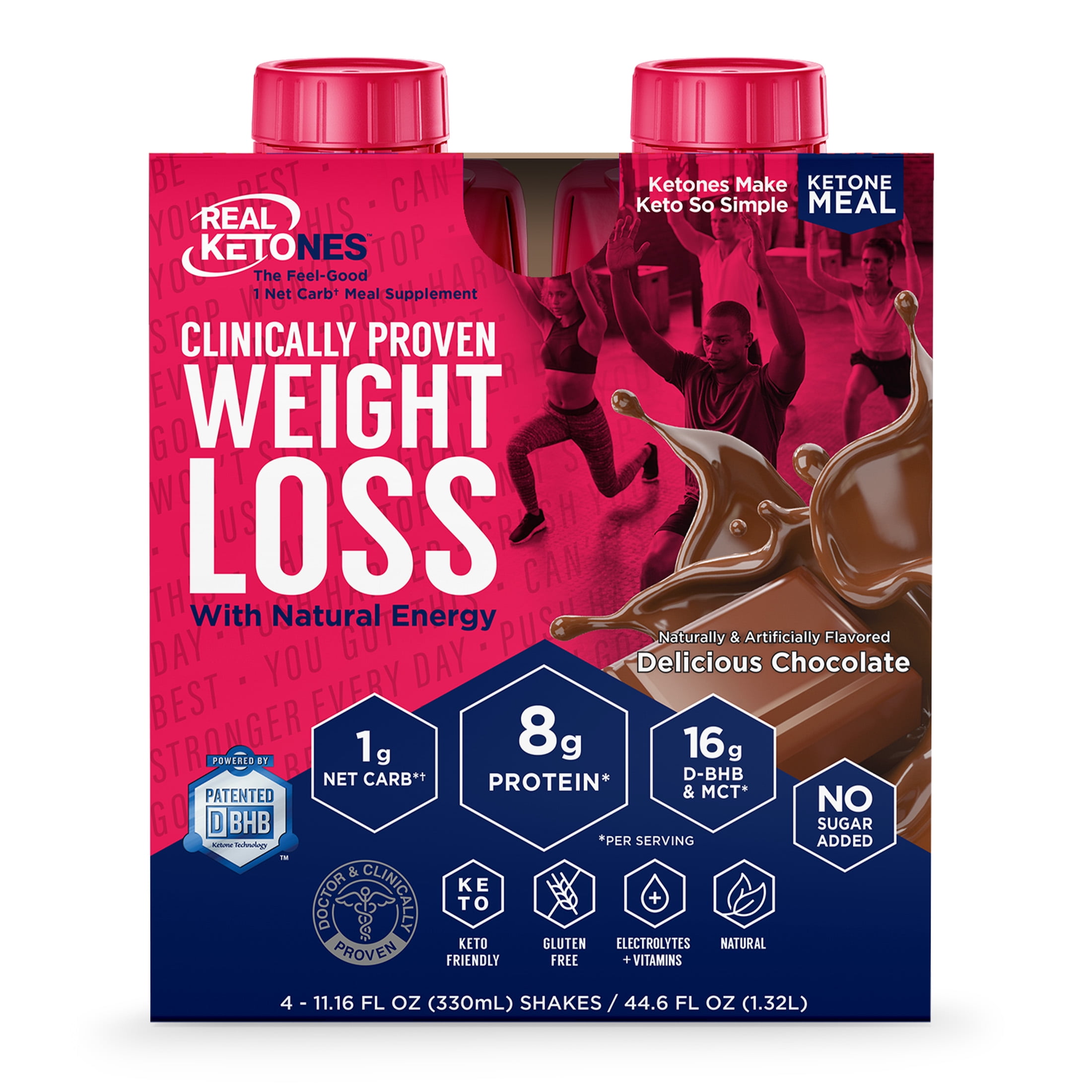 Real Ketones Ready to Drink Ketone Shake, Chocolate, 4 Count - Walmart.com