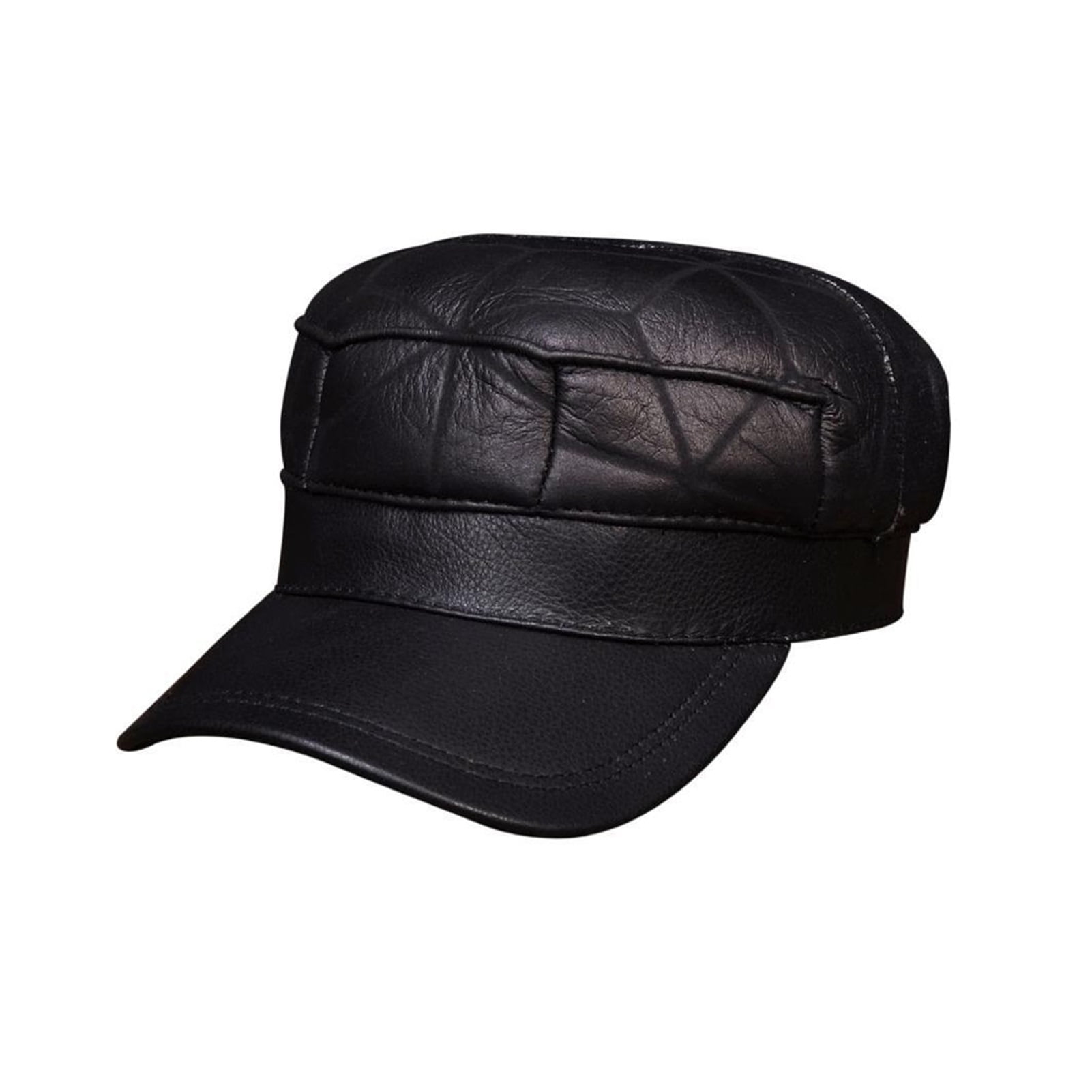 Real Leather Baseball Cap Hat Winter Warm Russian Old Men One Fu-r ...