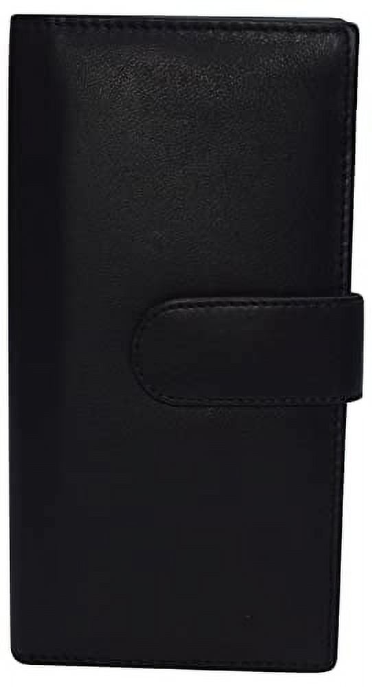 Real Leather Checkbook Cover RFID Wallets For Women Duplicate Check ...