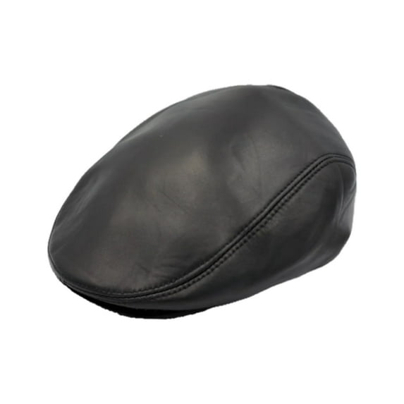 Real Leather Gatsby Cap Mens Newsboy Ivy Hat Golf Driving Flat Cabbie ...