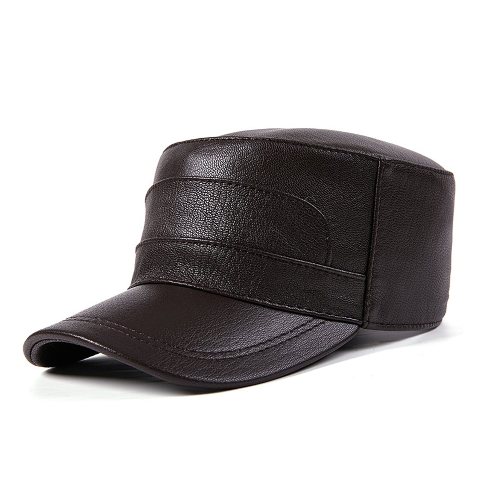 Real Leather Hat mens winter hats Sheepskin Warm male Milit-ary Hat ...