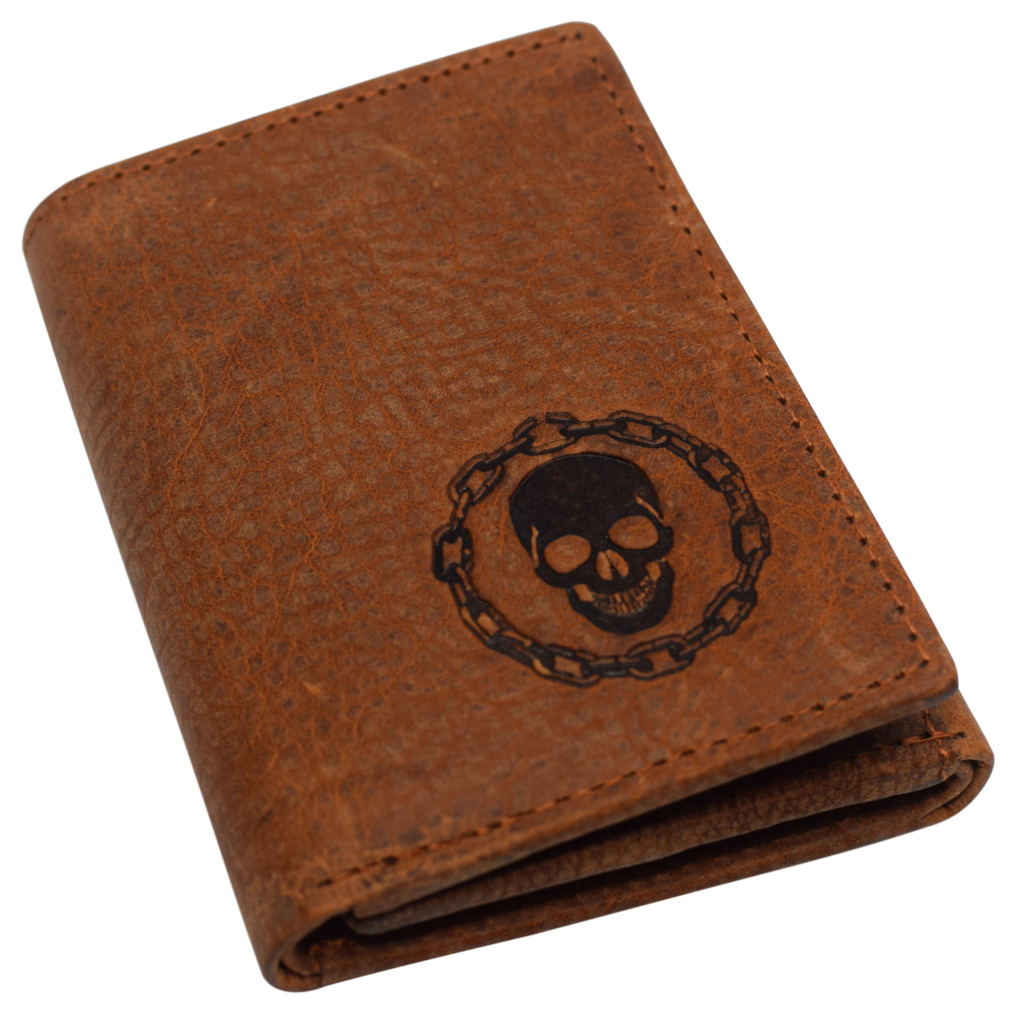 Real Leather Men's RFID Blocking Trifold Wallet with Outside ID Window ...