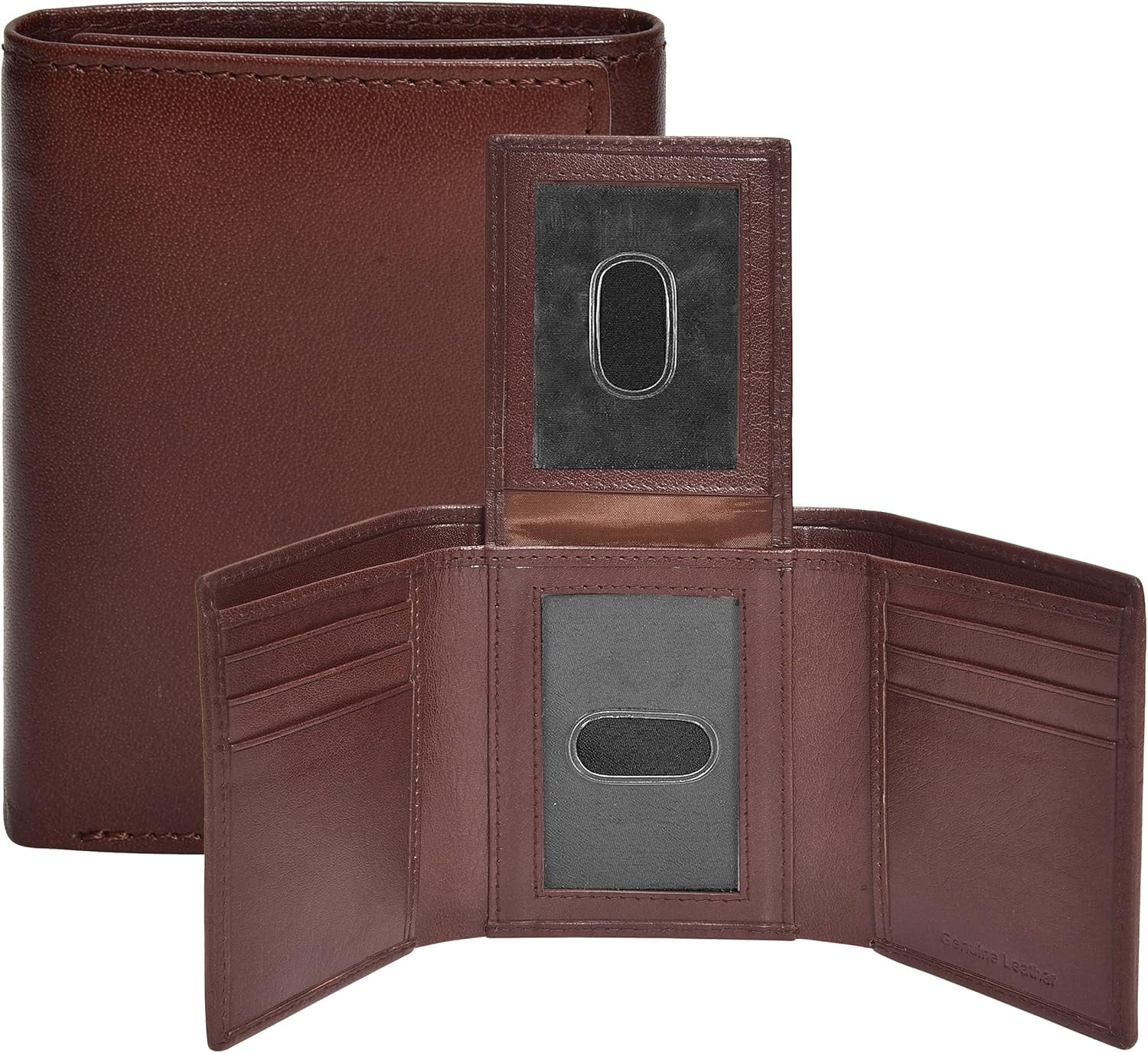 Real Leather Trifold Wallet for Men - RFID Wallets Slim 9 Credit Card ...