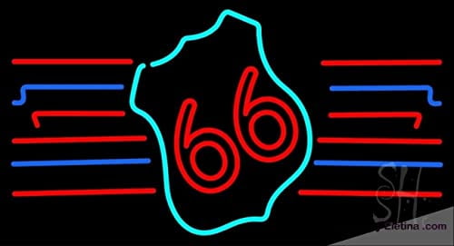 Real Led Neon Light Sign Red 66 Route Led Handmade Led Tube For Man ...