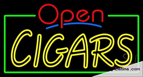 Real Led Neon Light Sign Red Open Double Stroke Cigars Led Handmade Led ...