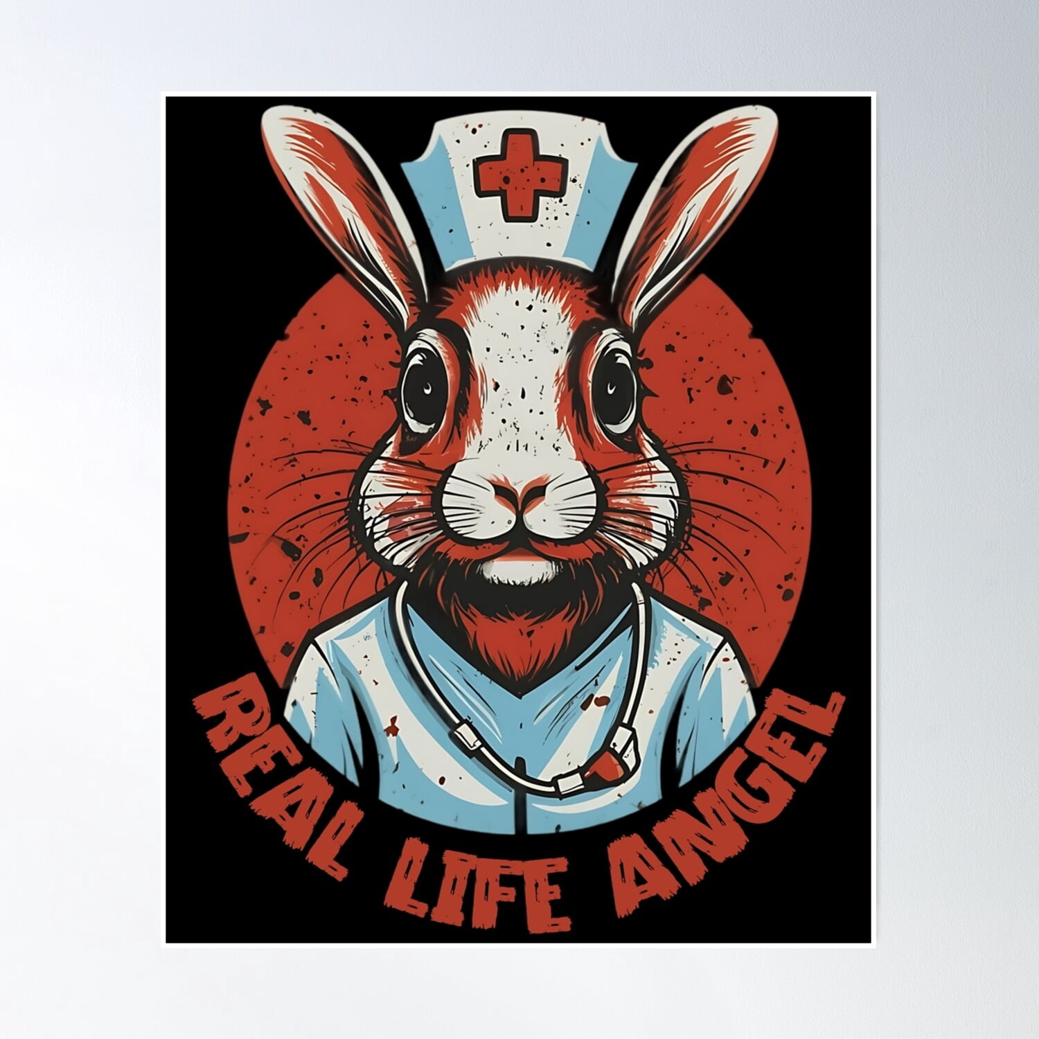 Real Life Angel Nurse Bunny Poster Wall Art, Modern Wall Decor, 24x36 ...