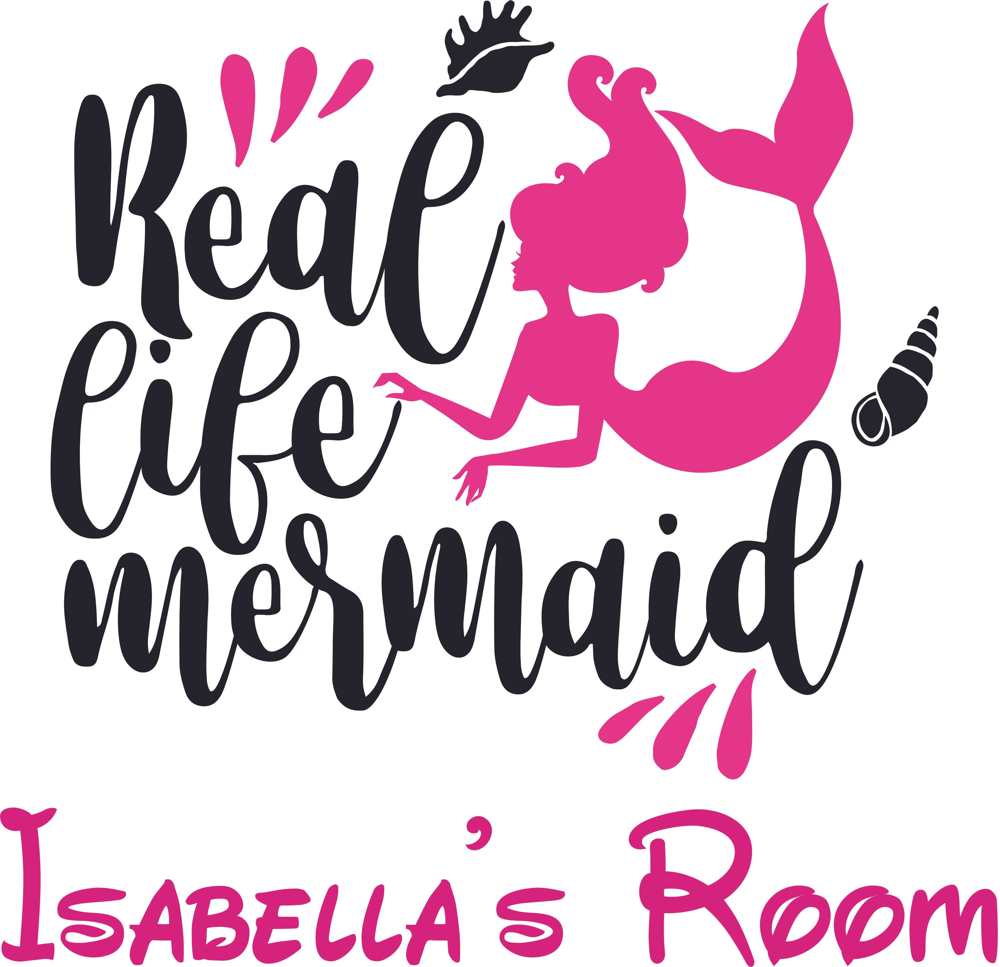 Real Life Mermaid Mermaids Quotes Wall Decal - Custom Vinyl Wall Art ...