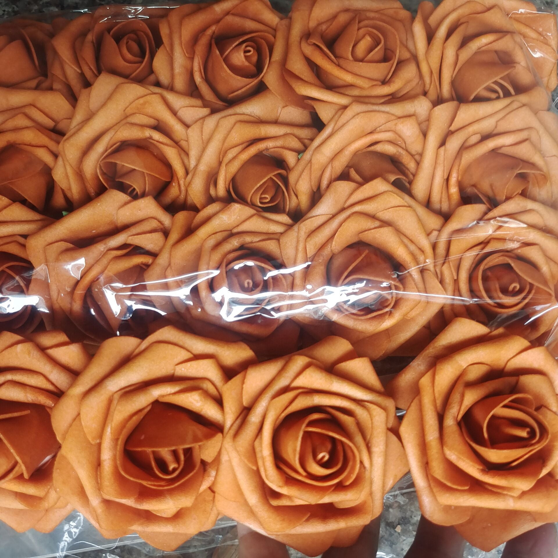 Real Looking Blush Ombre Colors Foam Fake Roses with Stems for DIY ...