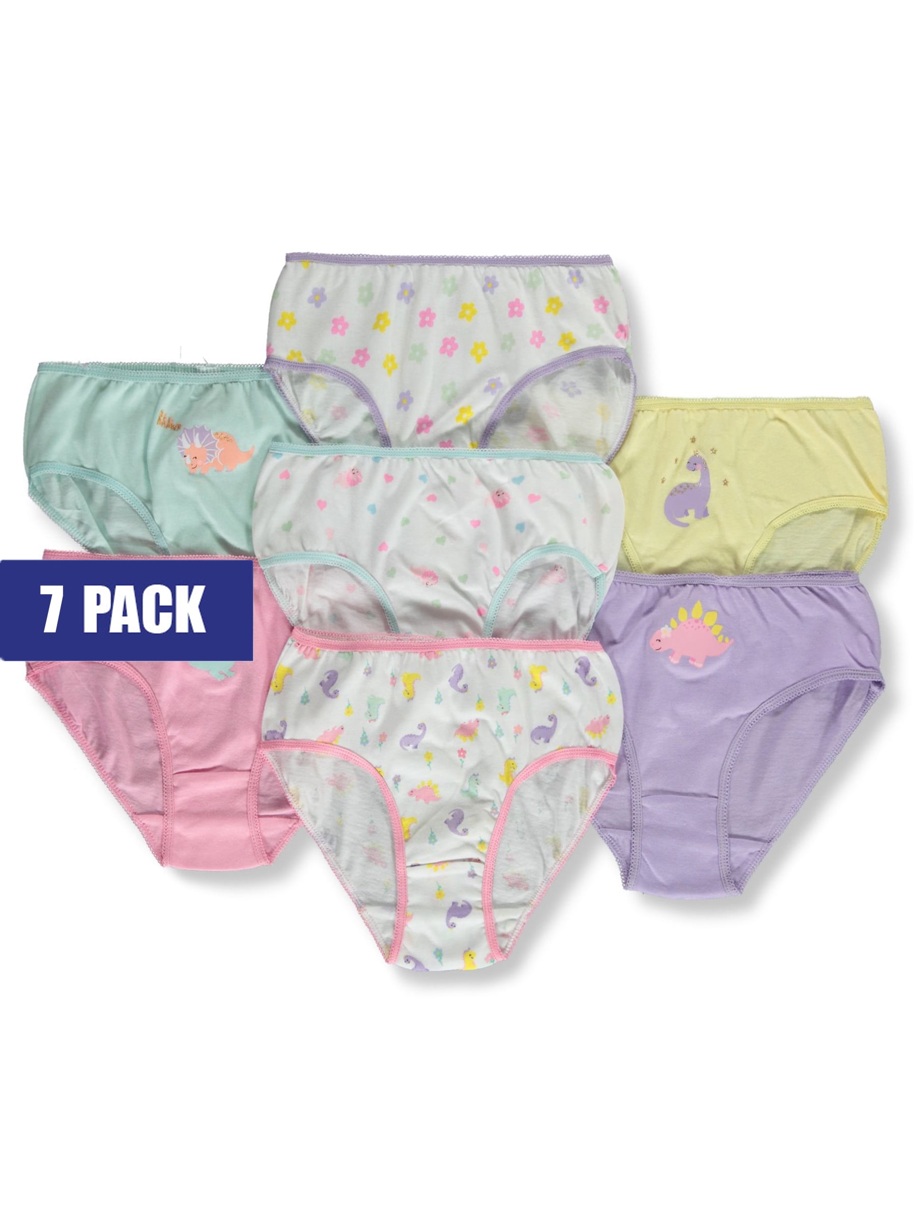 Real Love Girls' 7-Pack Dinosaur Bikini Briefs Underwear Color: pink ...