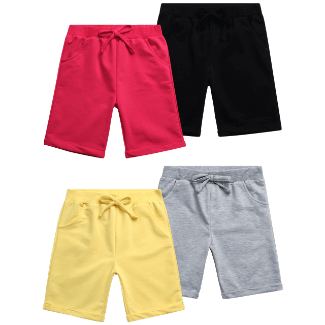 Real Love Girls' Active Shorts - 4 Pack French Terry Bermuda Shorts ...