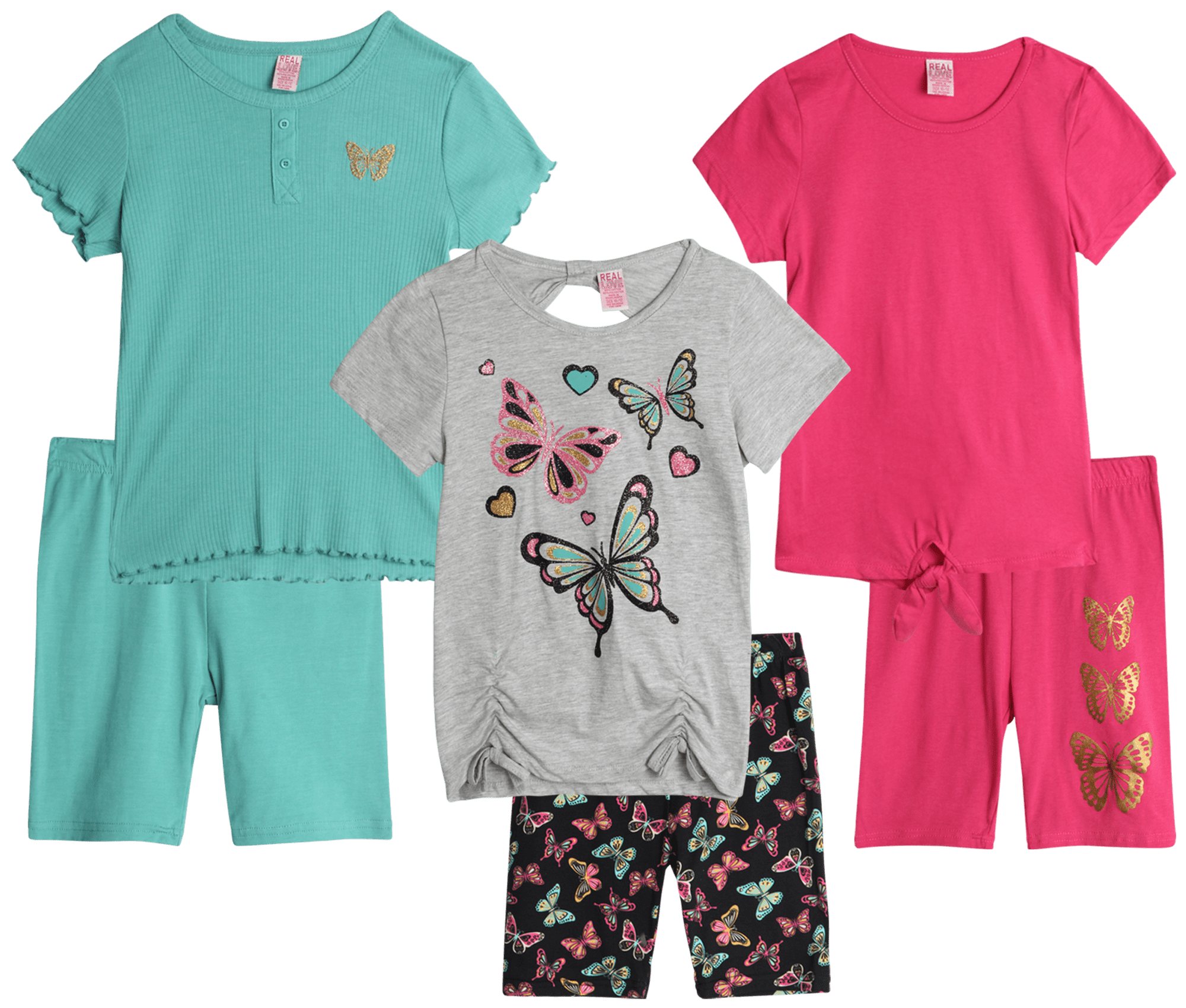 Real Love Little Athletic Kids Outfit - Girls' Active Shorts and T ...