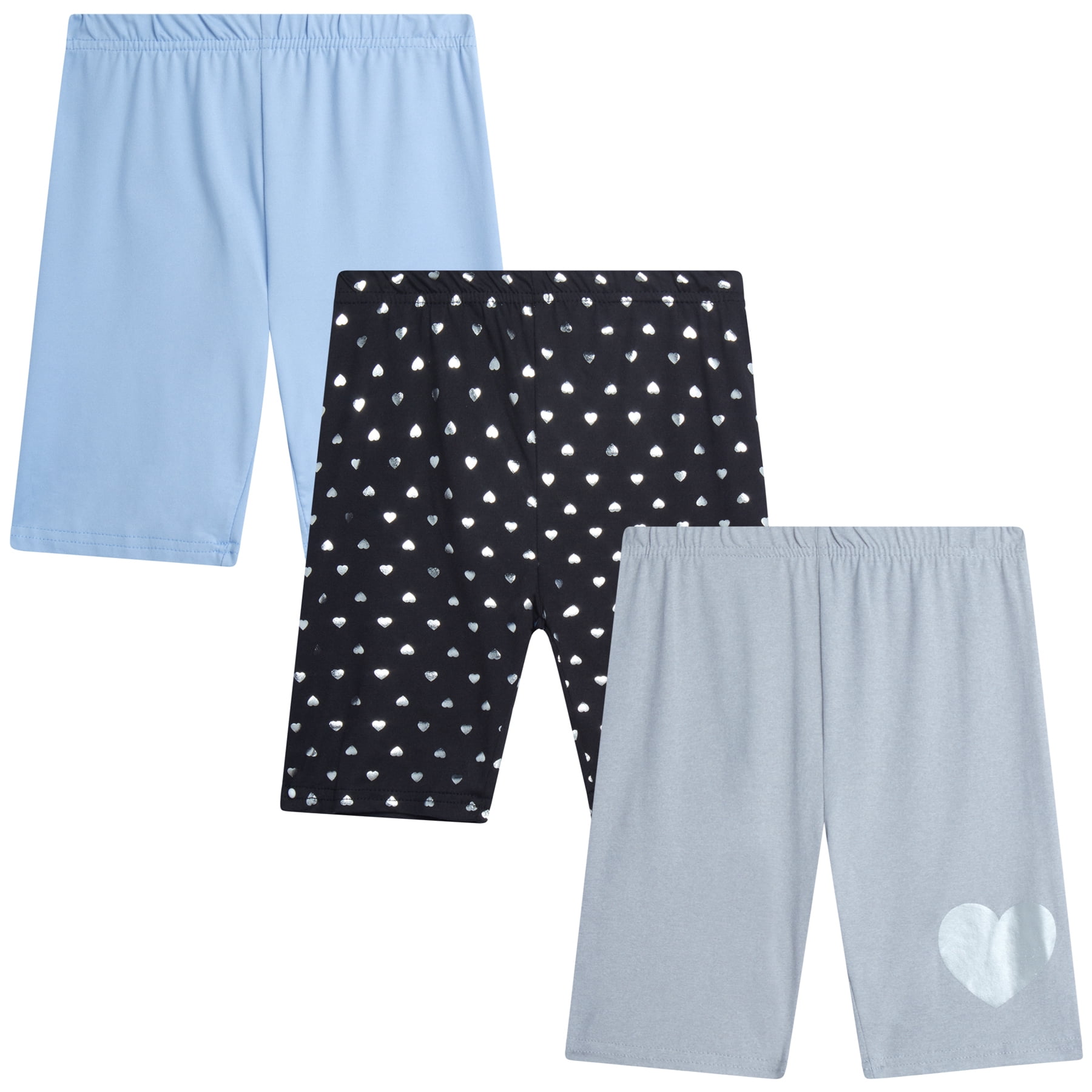 Real Love Girls Bike Shorts 3 Pack – Soft Breathable Athletic Mid-Thigh ...
