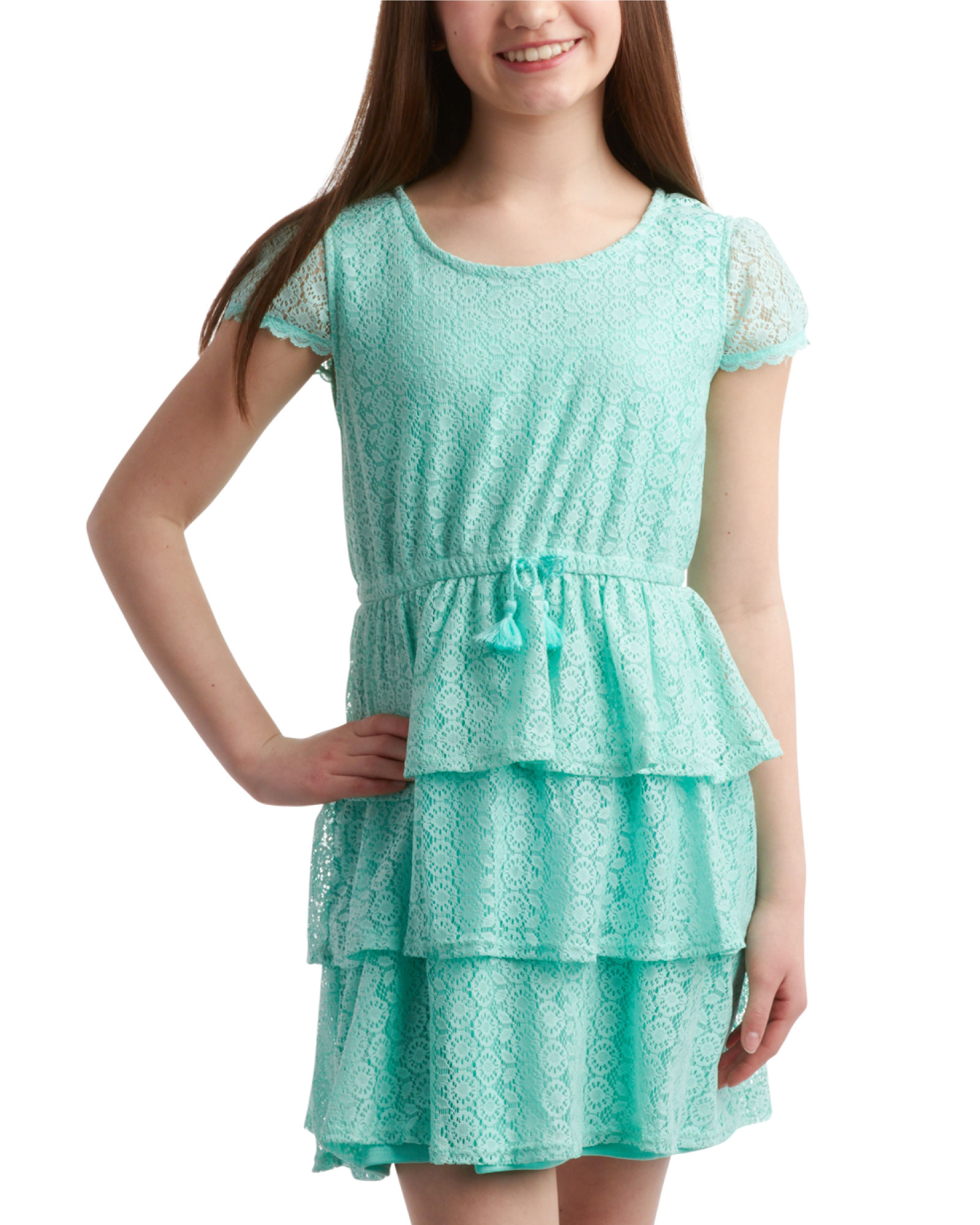 Princess Girl Floral Lace Off-Shoulder Wedding Dress Beach Sundress ...