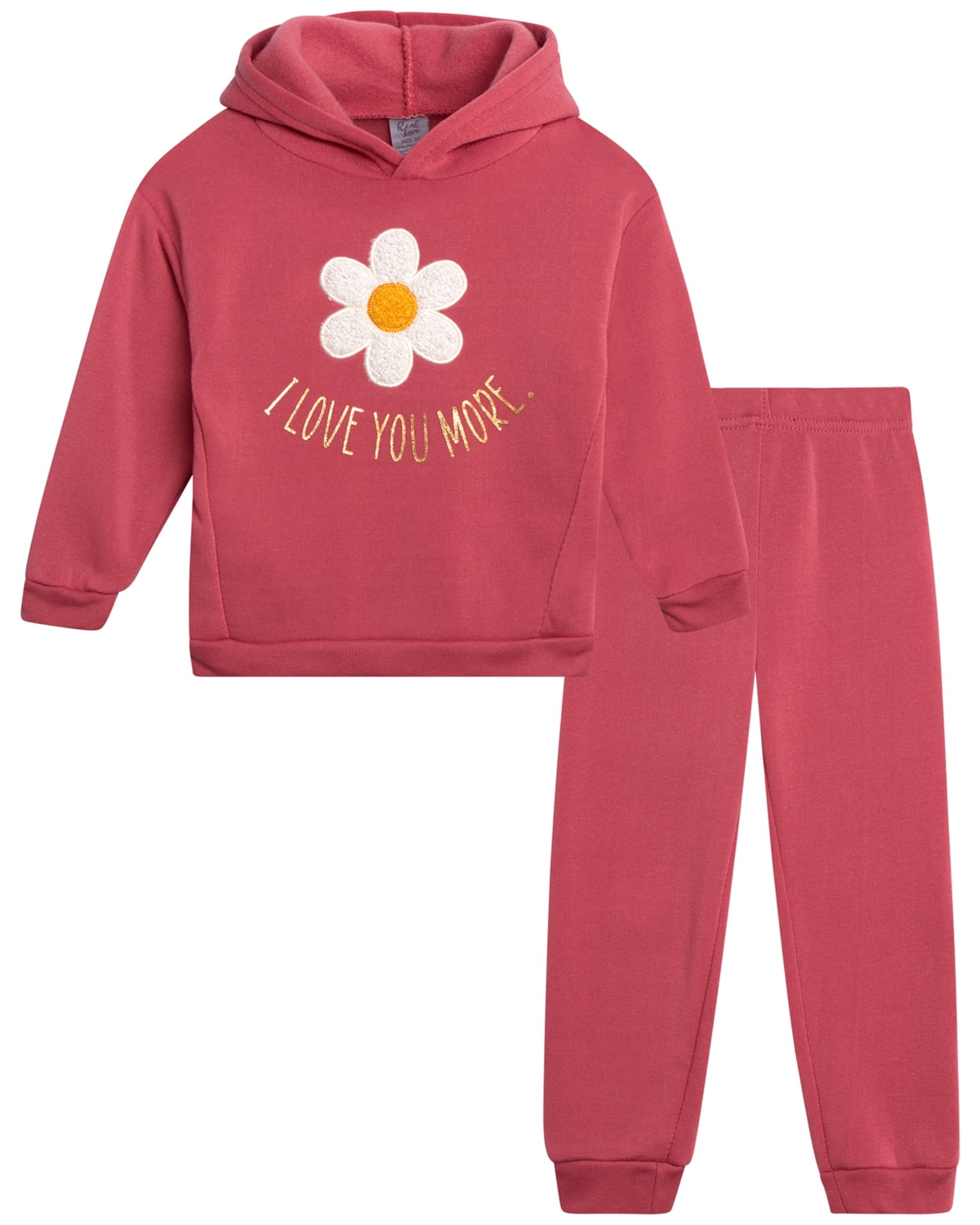 Real Love Girls' Jog Set - 2 Piece Soft Fleece Pullover Hooded ...