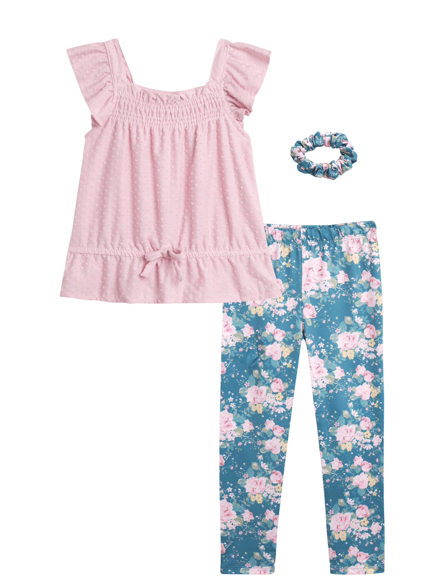 Real Love Girls' Leggings Set - 2 Piece Ruffle Knit Blouse Top and ...