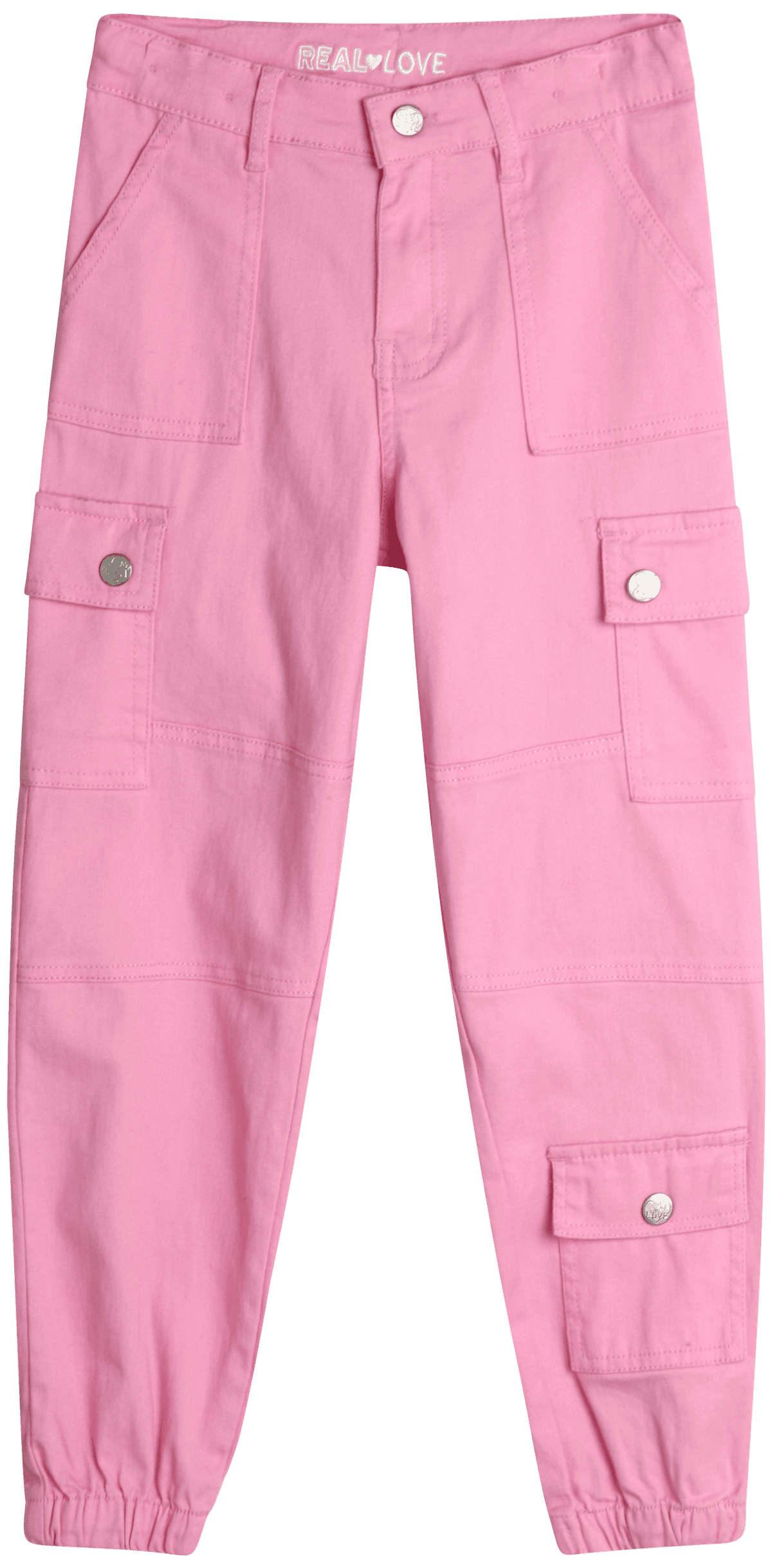 Real Love Girls' Pants - Casual Twill Cargo Jogger Pants - Lightweight ...