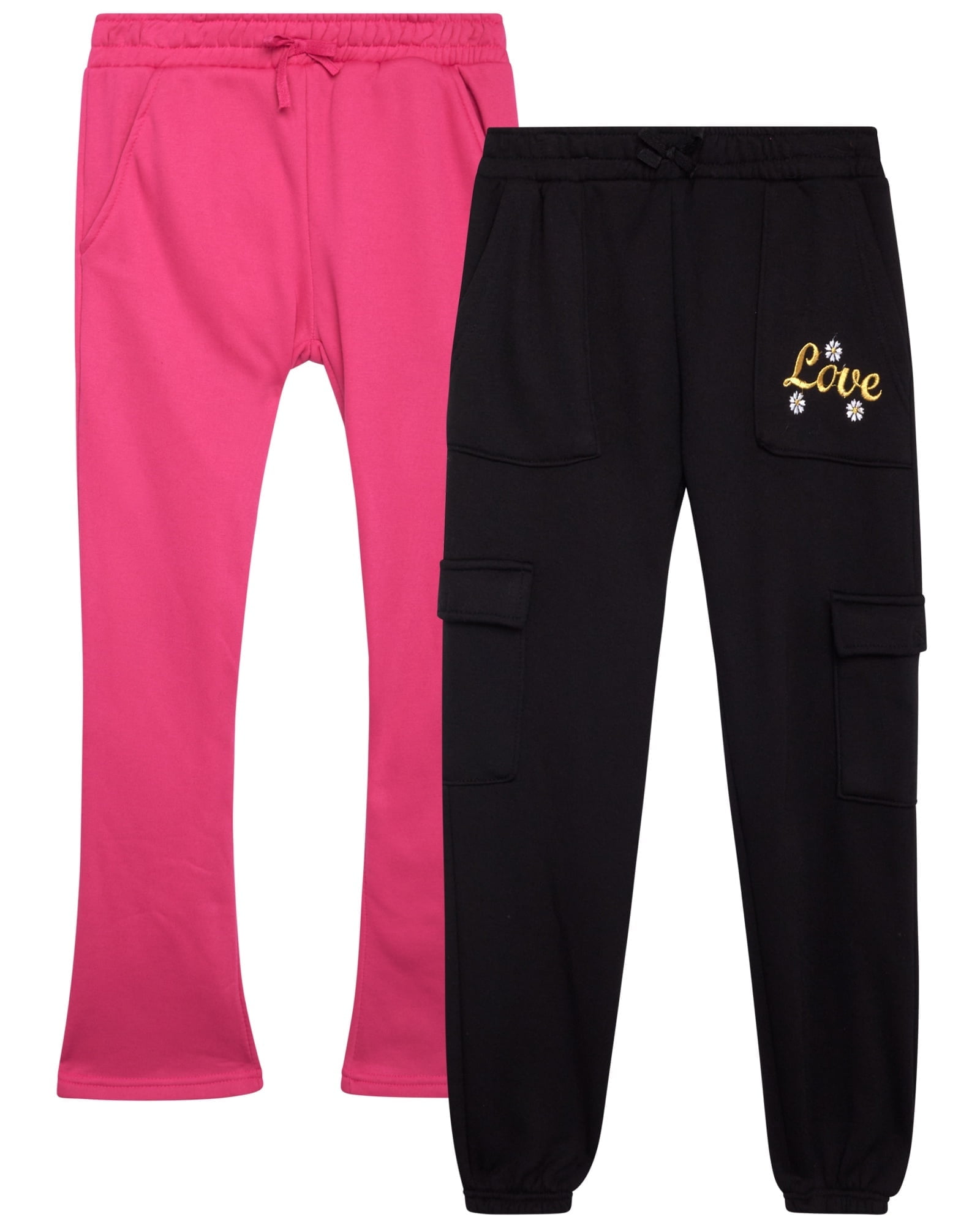 Real Love Girls' Sweatpants - 2 Pack Soft Fleece Casual Jogger and ...