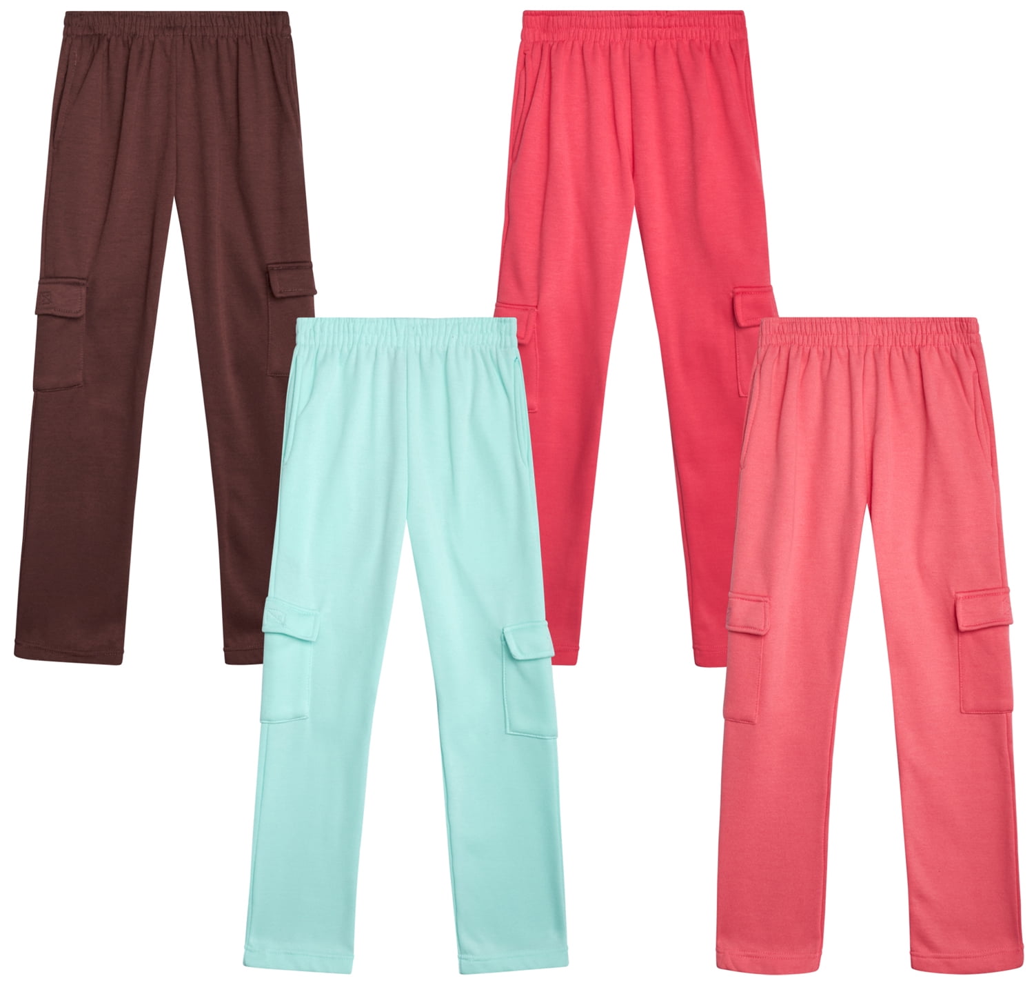 Real Love Girls’ Sweatpants – 4 Pack Active Basic Fleece Cargo Jogpants ...