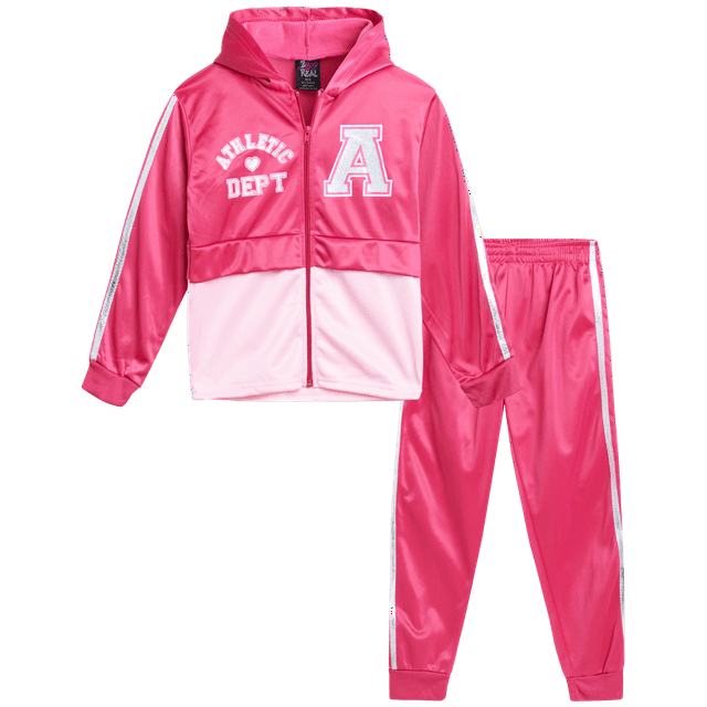Real Love Girls' Tracksuit Set - 2 Piece Tricot Zip Jacket and Jogger ...