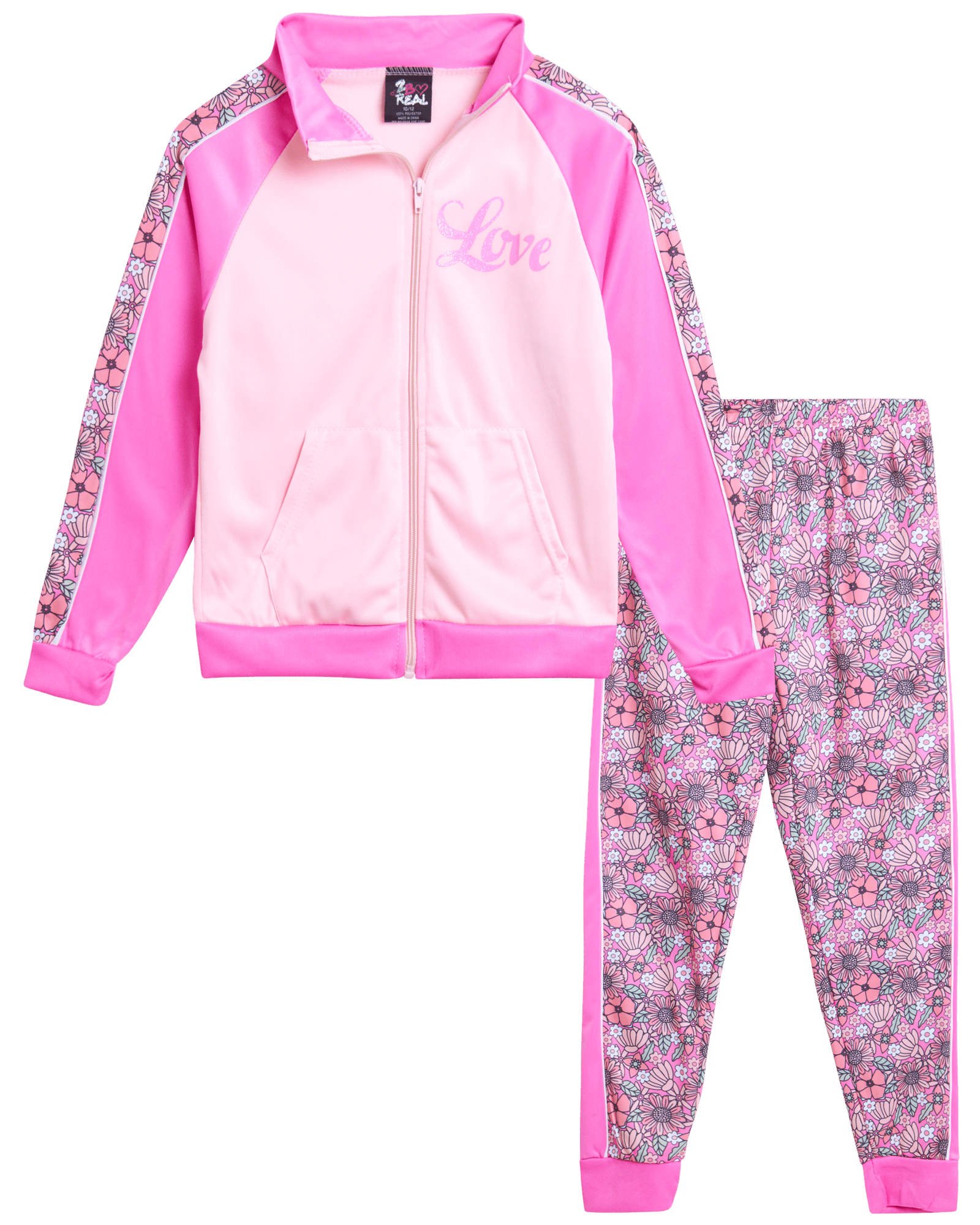 Real Love Girls' Tracksuit Set - 2 Piece Tricot Zip Jacket and Jogger ...