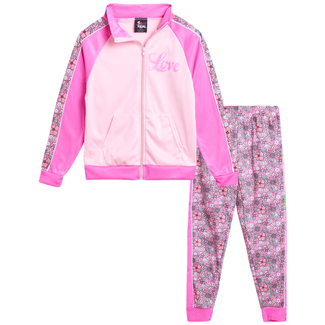 Real Love Girls' Tracksuit Set - 2 Piece Tricot Zip Jacket and Jogger ...