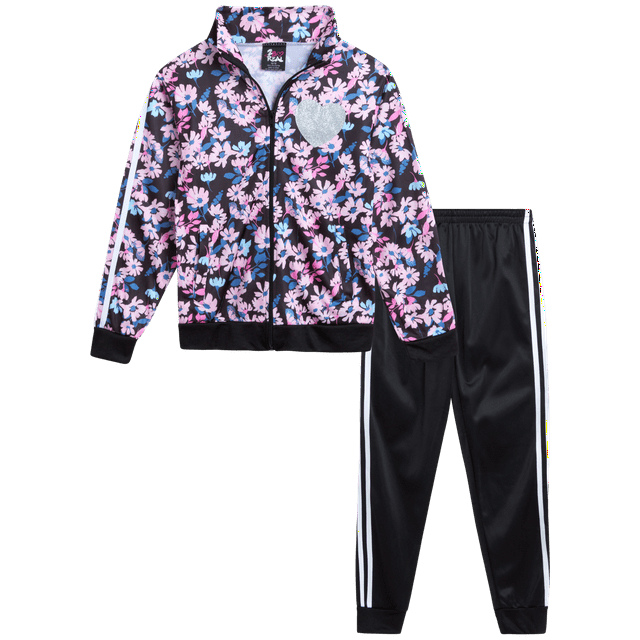 Real Love Girls' Tracksuit Set - 2 Piece Tricot Zip Jacket and Jogger ...