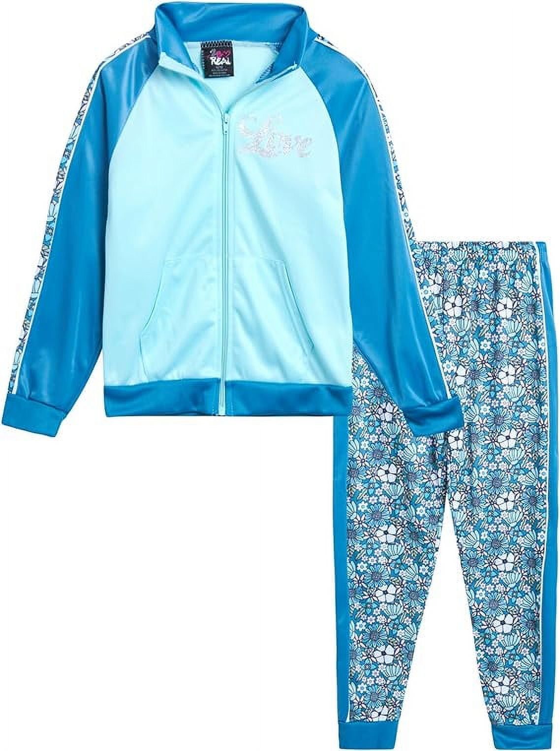 Real Love Girls' Tracksuit Set - 2 Piece Tricot Zip Jacket and Jogger ...