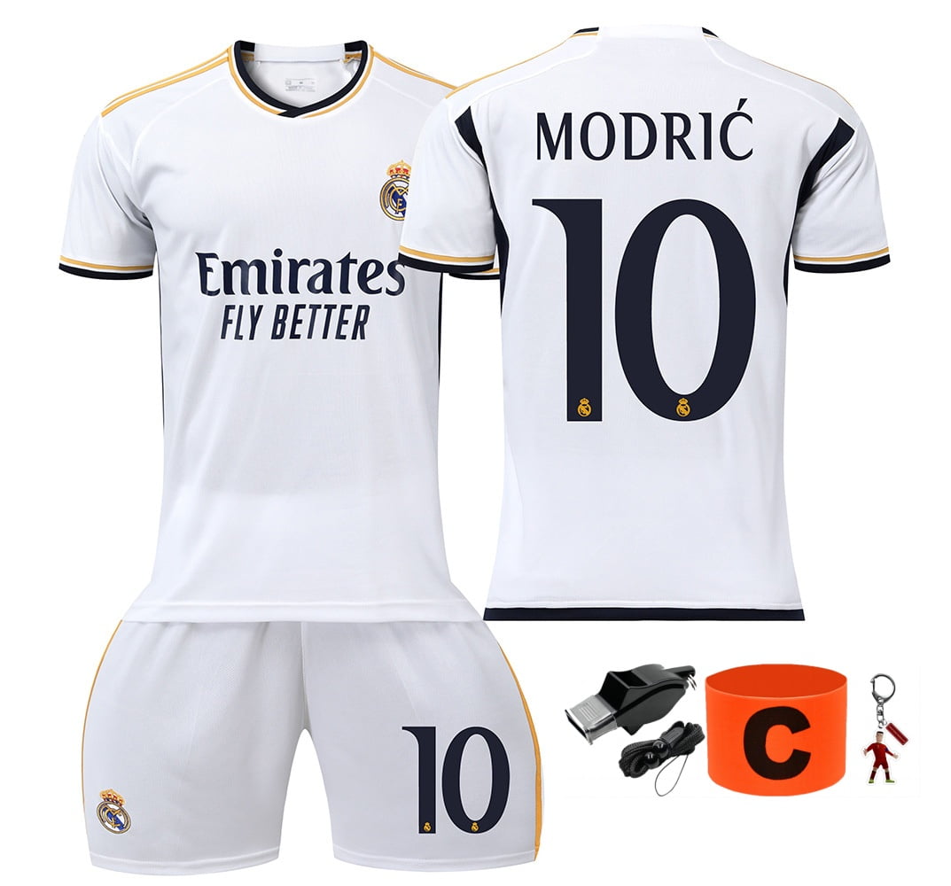 Real Ma-drid 2024 Home Jersey Set - Fan Edition, Whistle, Keychain, Arm ...