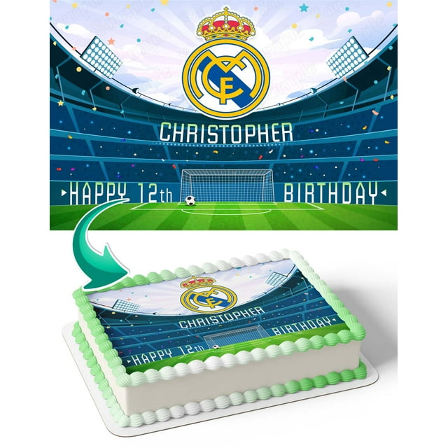 Real Madrid CF Edible Cake Image Topper Birthday Cake Picture Photo ...