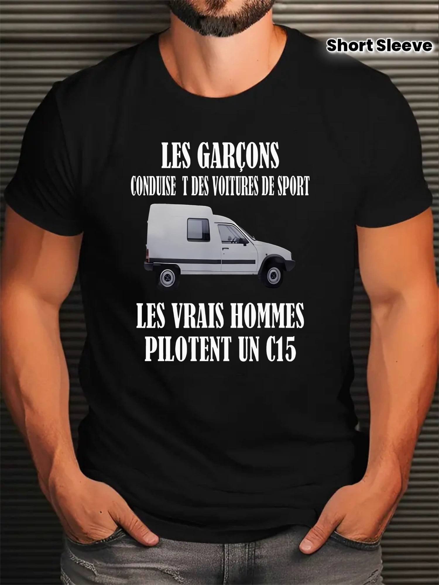 Real Men Drive C15 Men'S T-Shirt | Casual Crew Neck Short Sleeve Tee ...